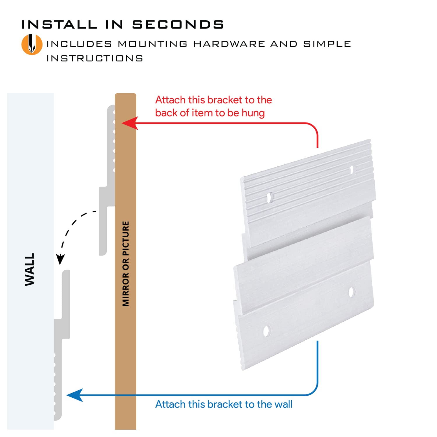 Snapklik.com : HardwareX Supply French Cleat Picture Hanger, Heavy Duty ...