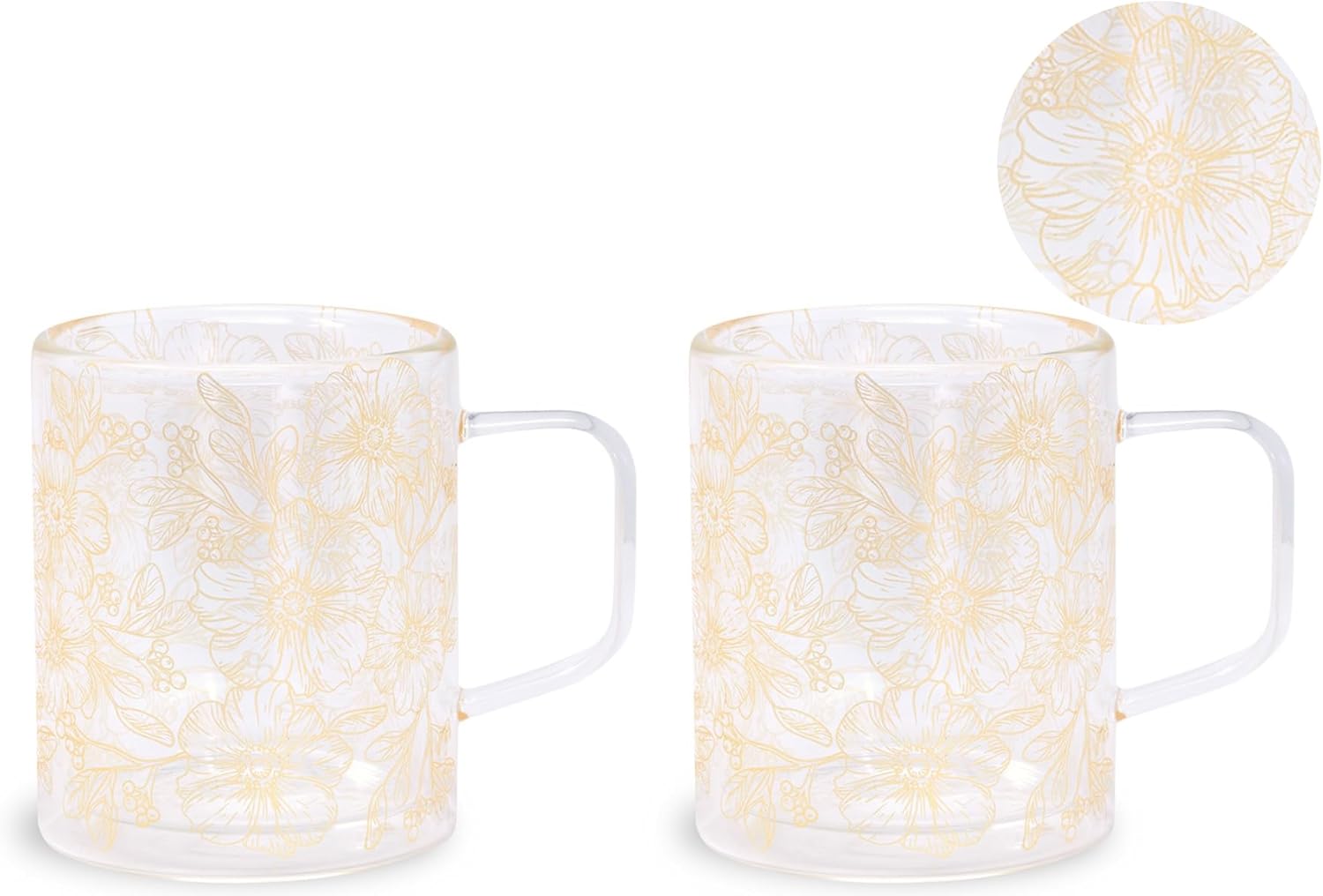 Amazon.com: Steel Mill & Co Double Walled Coffee Mugs, 2-Pack Glass ...