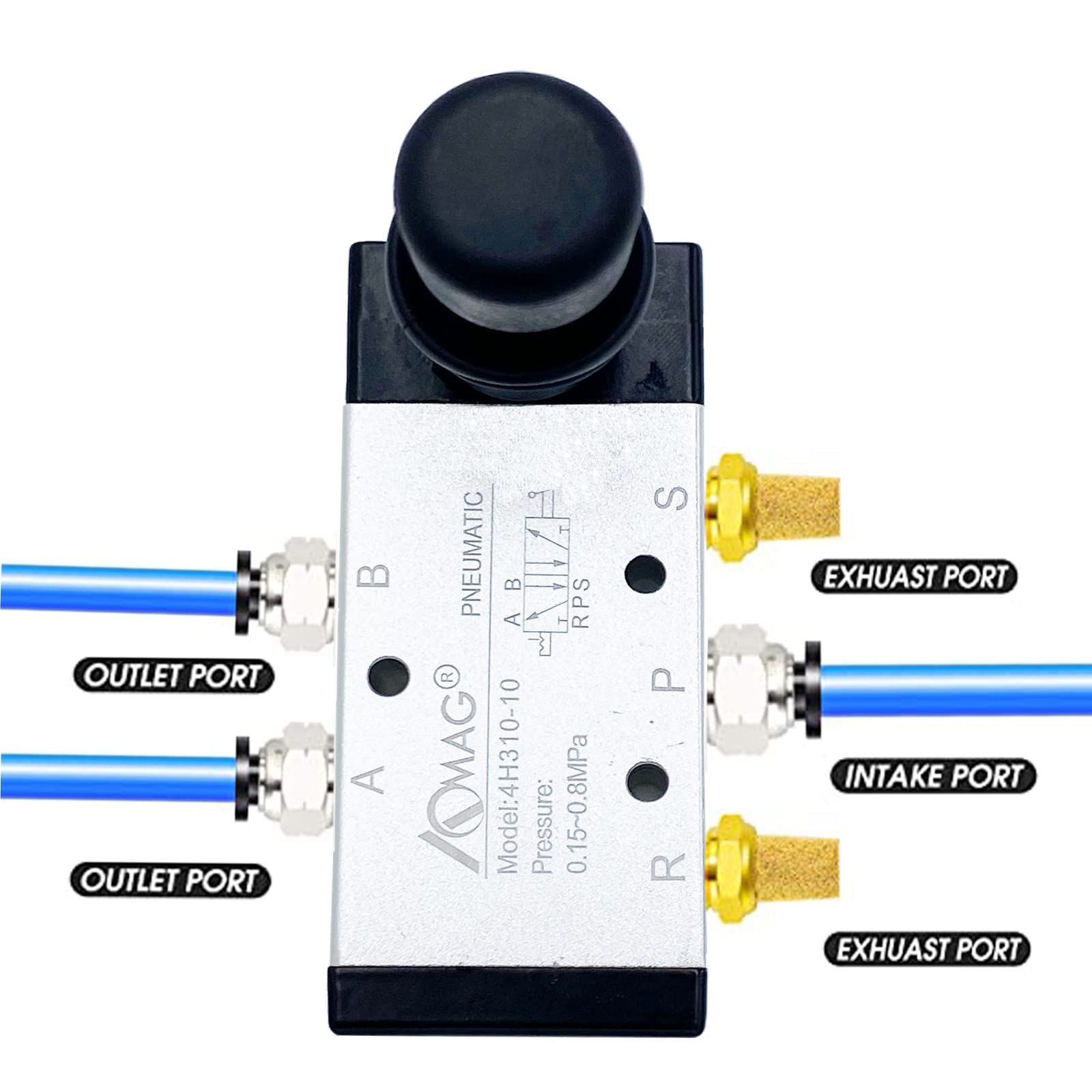 Snapklik.com : Pneumatic 3/8" PT 5 Way 2 Postion Air Hand Lever ...