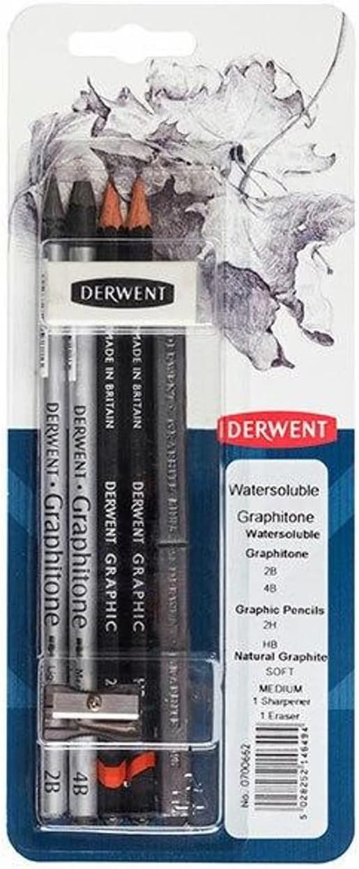 Derwent Graphitone Crayons fibre de carbone solubles à l'eau : Amazon ...