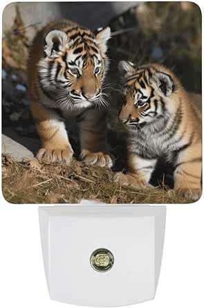 Night Light,Siberian Tiger Cubs Print Plug-in Night Light,LED Night ...