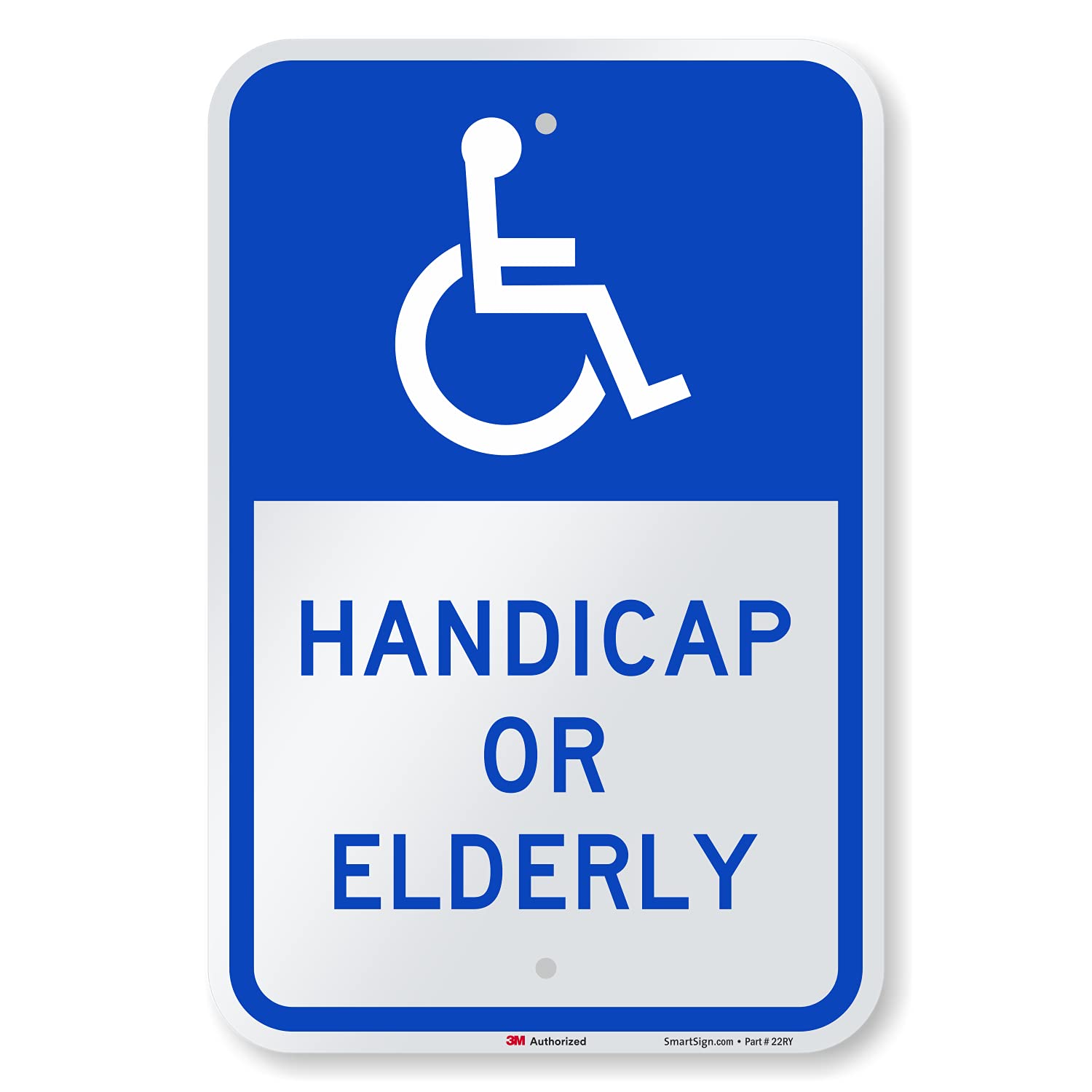 SmartSign 18 x 12 inch “Handicap Or Elderly” Reserved Parking Metal ...