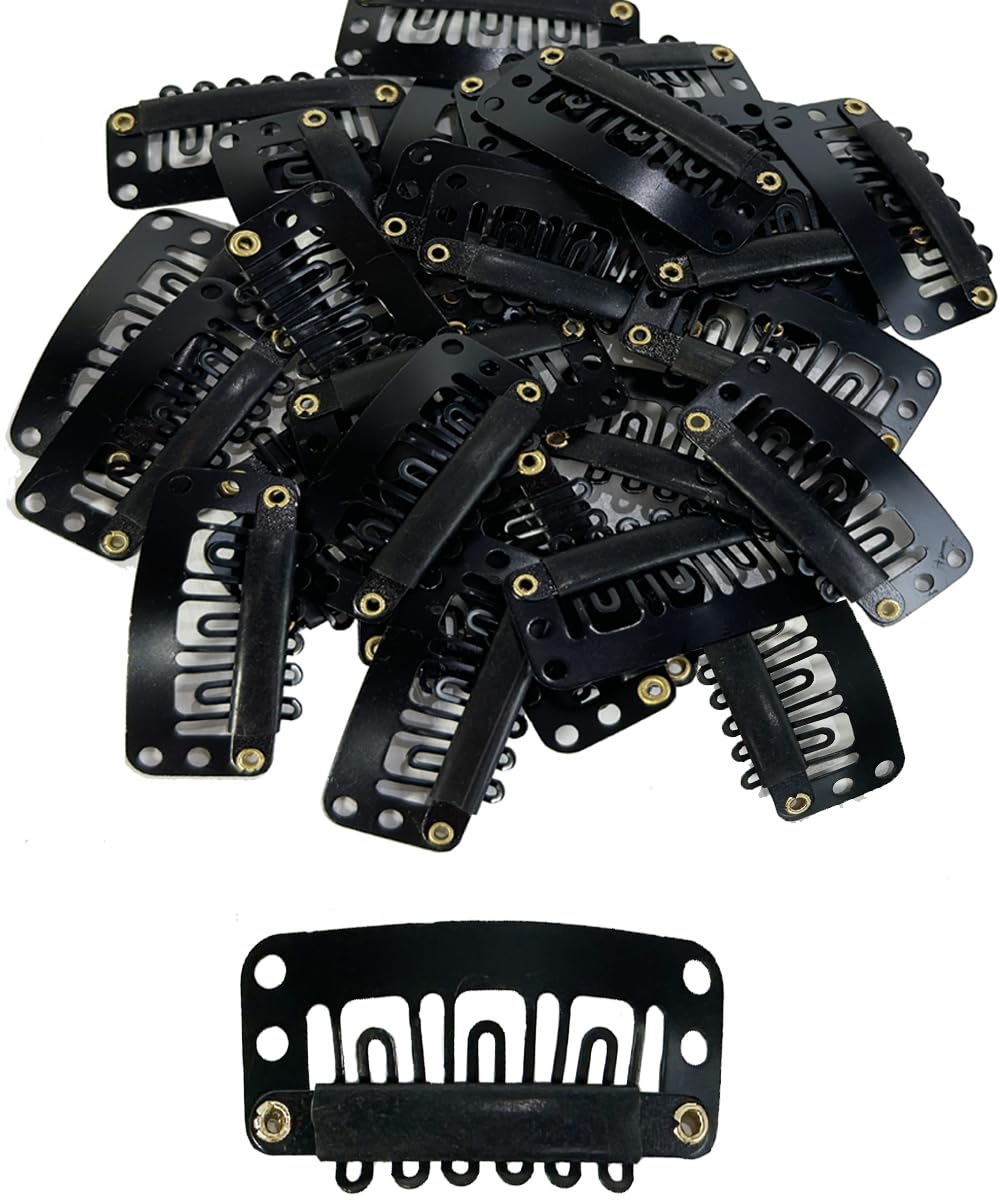 Amazon.com : 60PCS 6-Teeth U-Shape Snap Clips for Hair Extensions - 3 ...