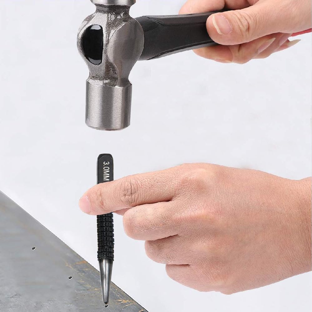 Snapklik.com : 3 Pcs Nail Setter Punch And Center Punch Set
