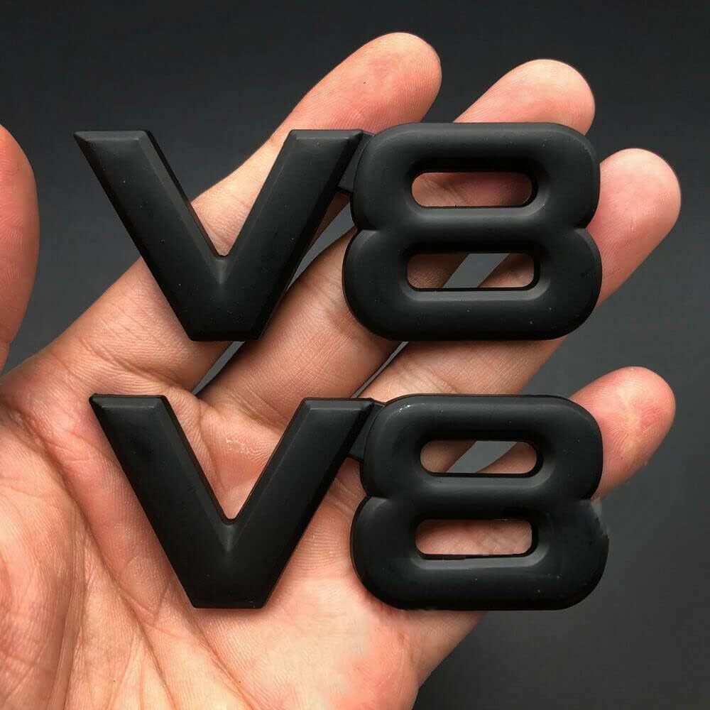 Amazon.com: 2X Metal V8 Emblem Fender Trunk Badge Sticker 3D Decal Nameplate for Cars Trucks ...