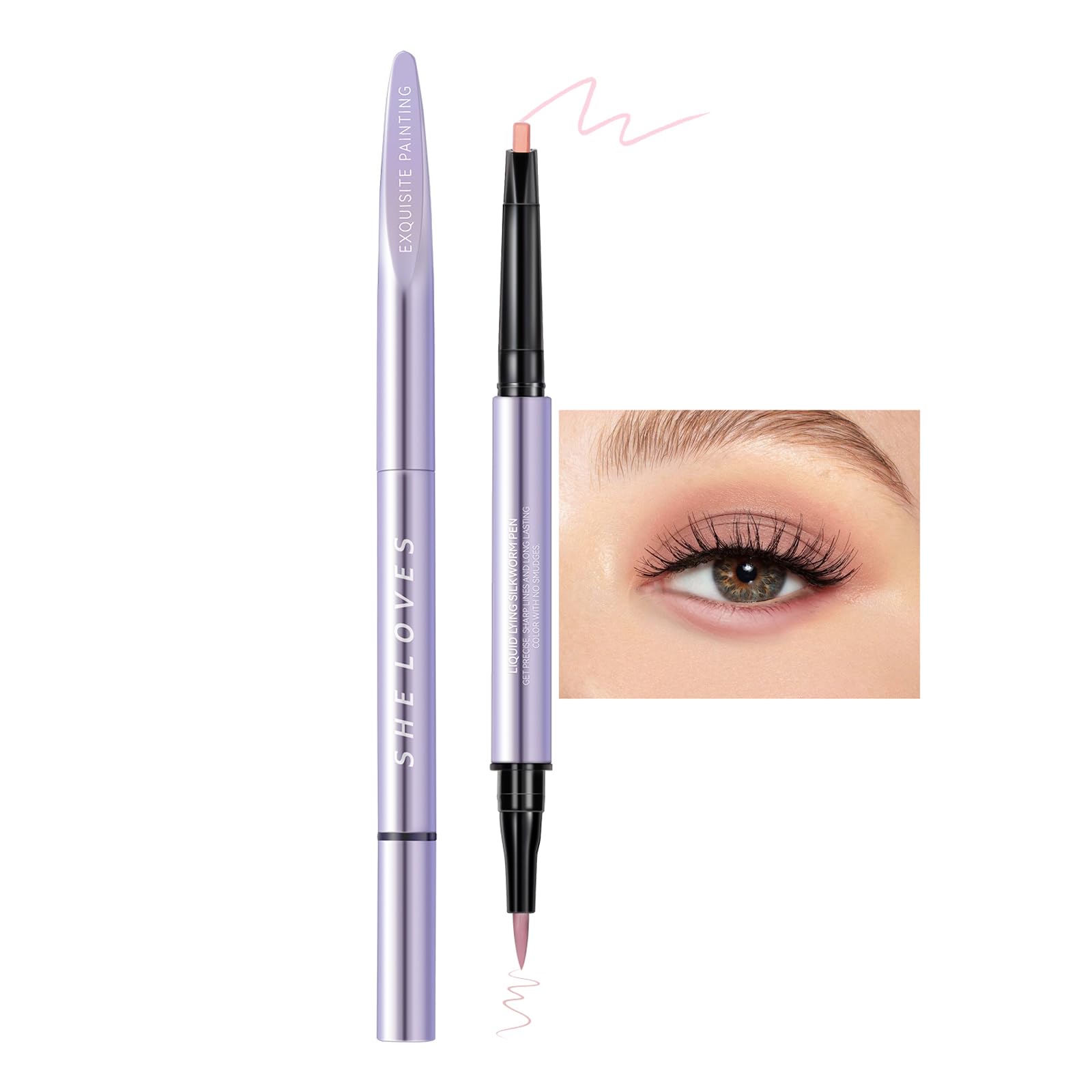 Amazon.com : AKARY Glitter Matte Eyeliner Lying Silkworm Pen, Dual ...