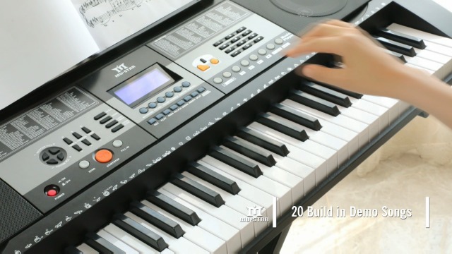 Watch Mustar 61 Key Keyboard Piano with Stand, Bench, LCD Screen on ...