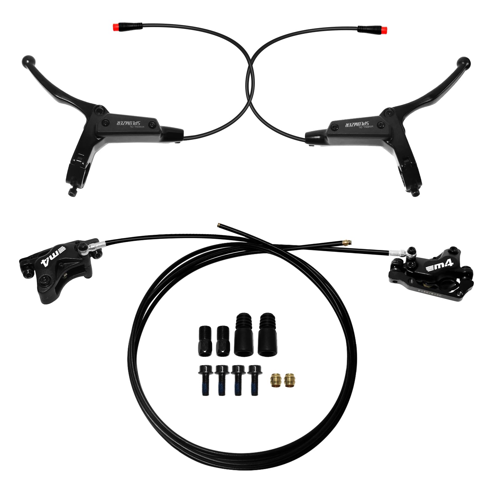 Snapklik.com : ZTZ 4-Piston eBike Hydraulic Brake Set,2-PIN Power-Off ...