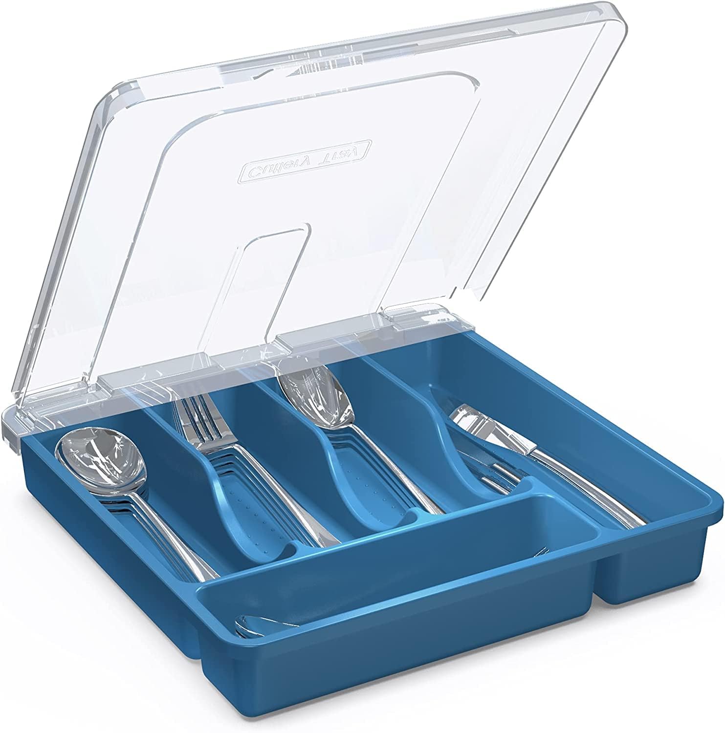 Amazon.com - OOFAYBILL Silverware Organizer with Lid, Covered Utensil ...