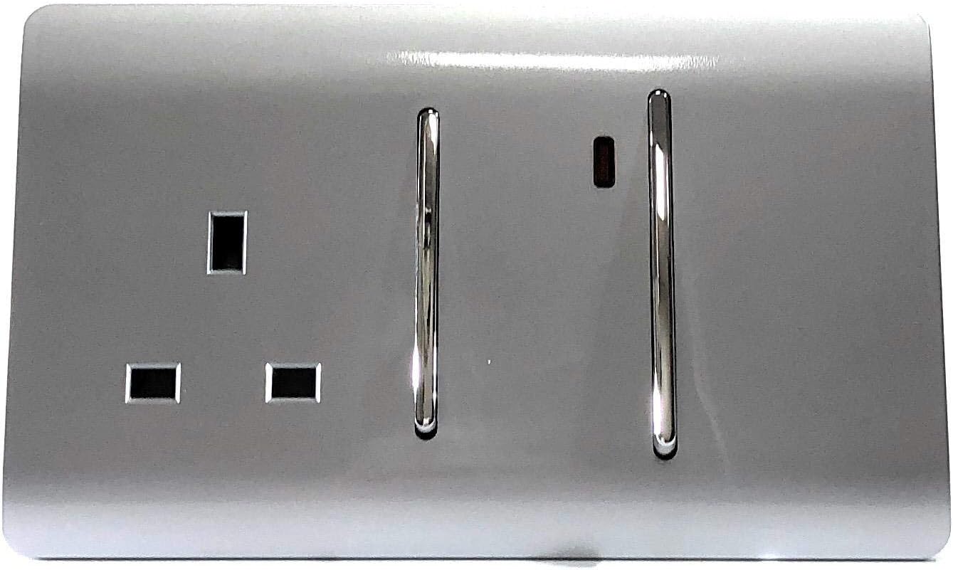 Trendi Artistic Modern 45 A Cooker Switch Inc Plug Socket & Neon Insert ...