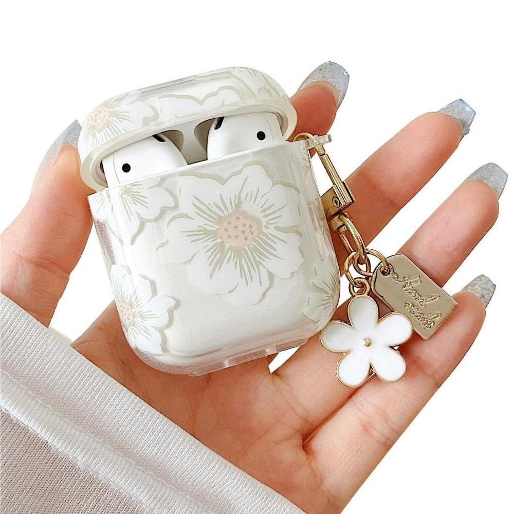 MINSCOSE Compatible with AirPods 1/2 Clear Case,Cute Cartoon Flower ...