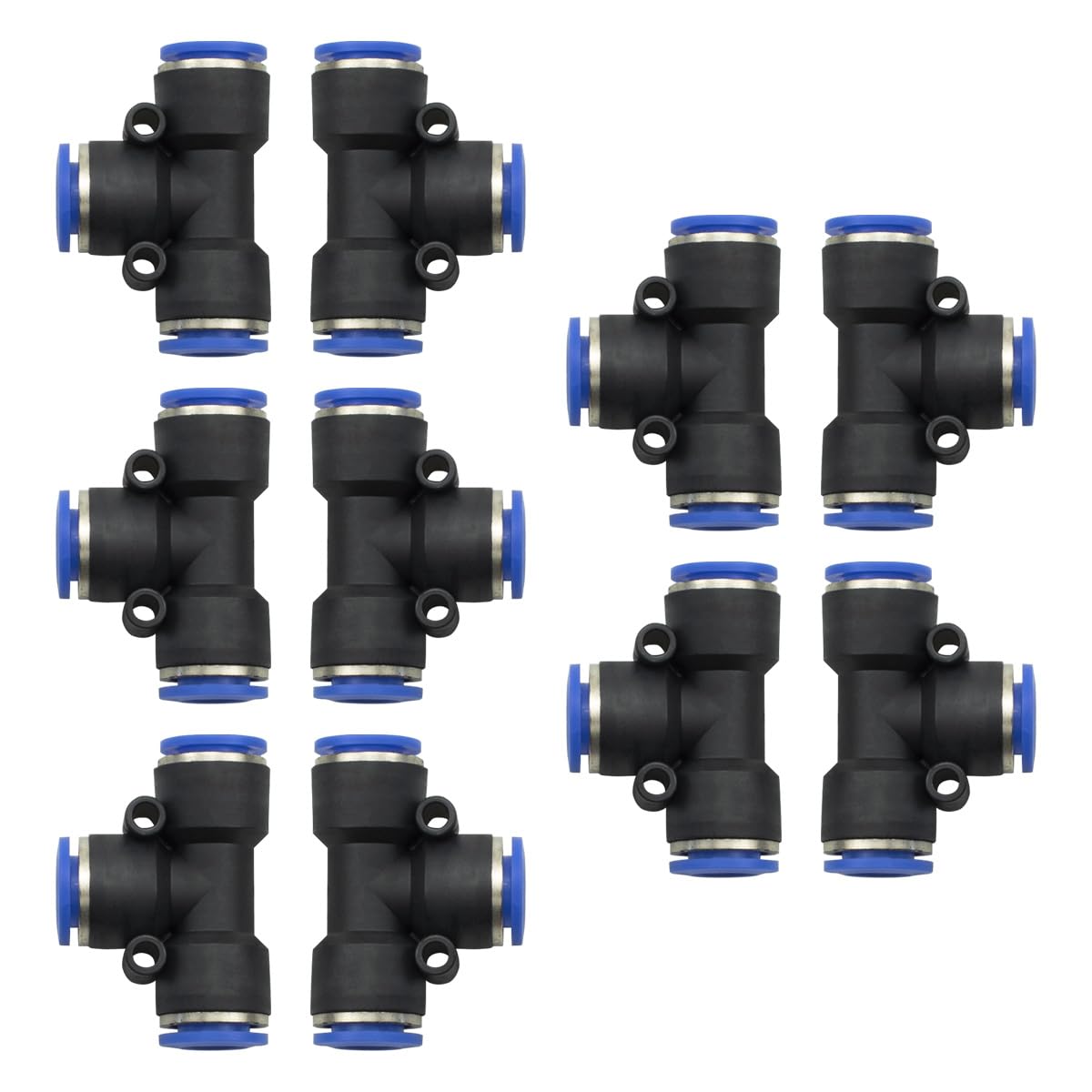 Snapklik.com : Bwintech 10 Pcs 12mm 3 Way Tee Push In Connect Pneumatic ...