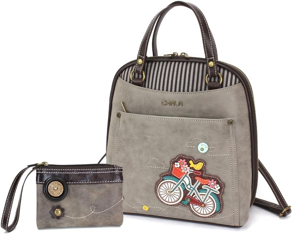 Amazon.com: Chala Handbags Convertible Mini Backpack Purse and Double ...