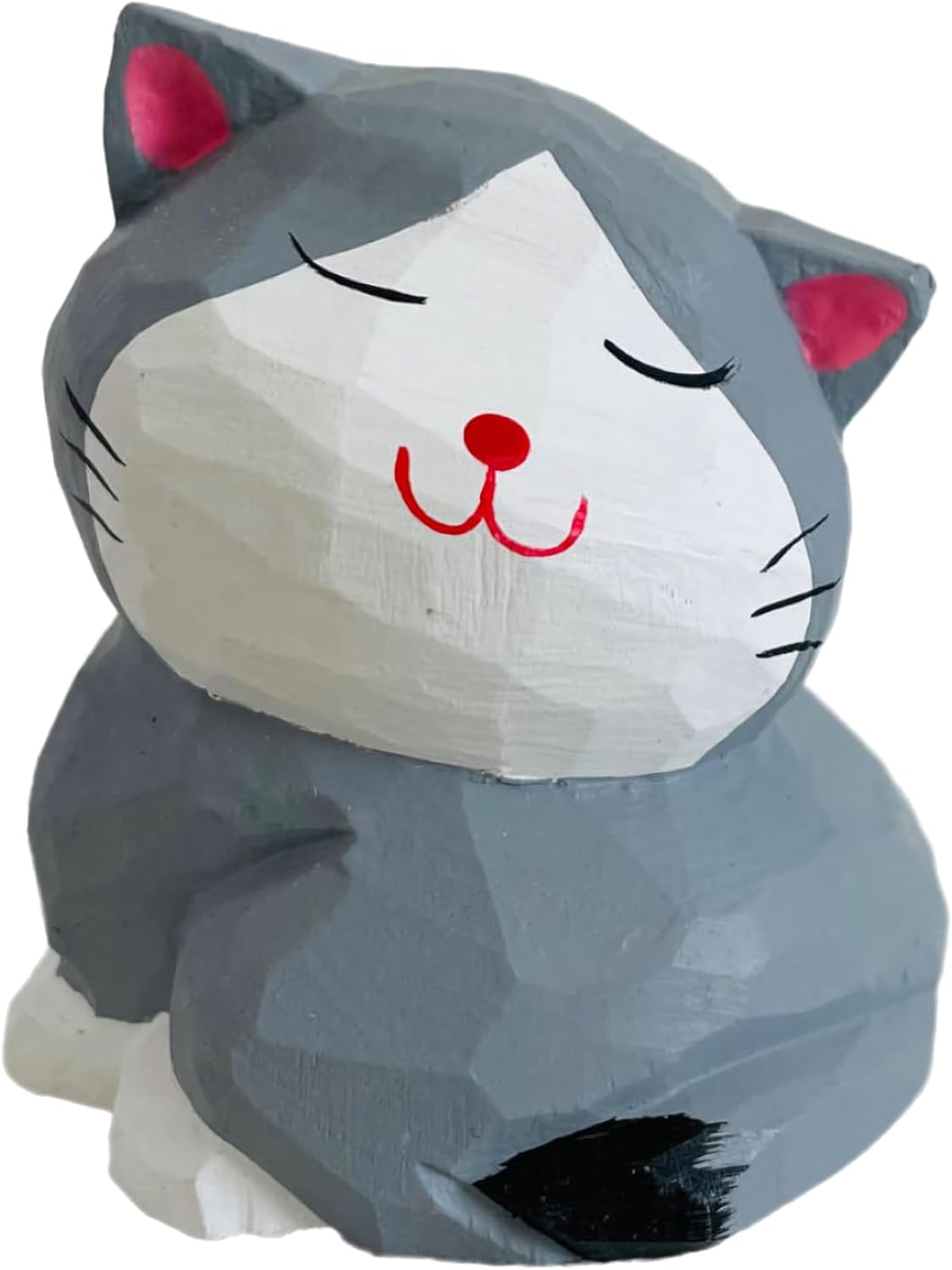 Amazon.com: TALKLEK Cute Sitting Wooden Cat Figurine Statue- Small 2.36 ...