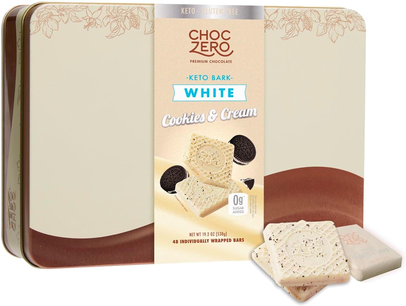 Amazon.com: ChocZero's Keto Cookies & Cream Candy Bar - White Chocolate ...