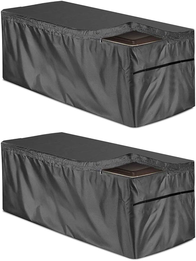 2 Pack Garden Deck Box Cover Waterproof Outdoor Storage Box Cover Patio ...