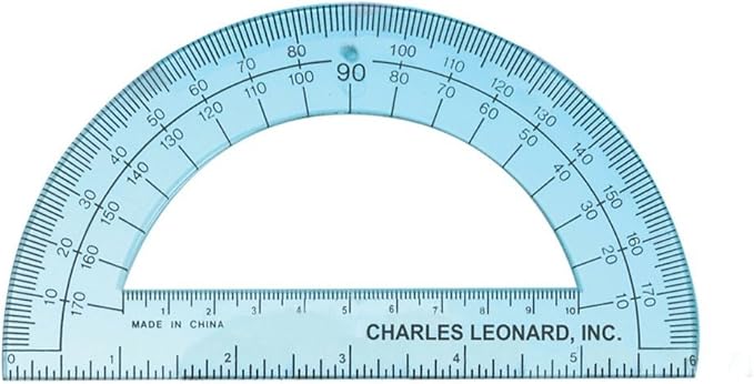 Amazon.com : Charles Leonard Inc. Protractor, 6 Inch Open Center, Clear ...