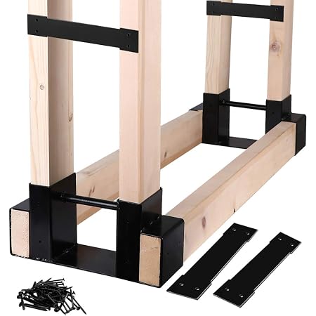 Amazon.com: Amagabeli 2 Pack Firewood Rack Brackets 2x4 Outdoor Heavy ...