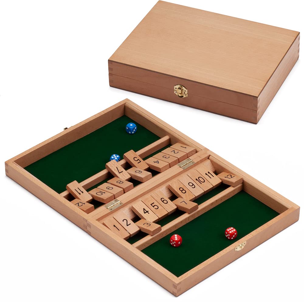 Amazon.com: GSE 2-Player Folding Wooden Shut The Box 12 Numbers Dice Game Case with Red/Blue Dice, Classic Tabletop Version of The Popular English Pub Game : Toys & Games Amazon.com: GSE 2-Player Folding Wooden Shut The Box 12 Numbers Dice Game Case with Red/Blue Dice, Classic Tabletop Version of The Popular English Pub Game : Toys & Games