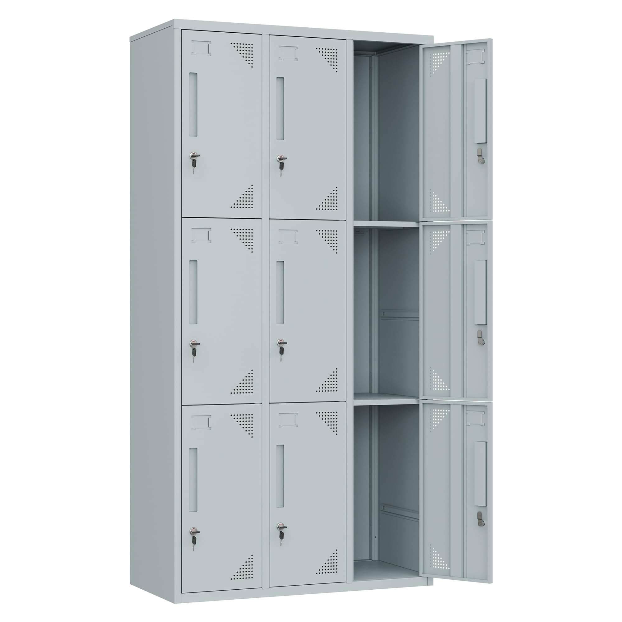 Amazon.com: Anxxsu Metal Locker with 9 Doors Employees Locker, Metal ...