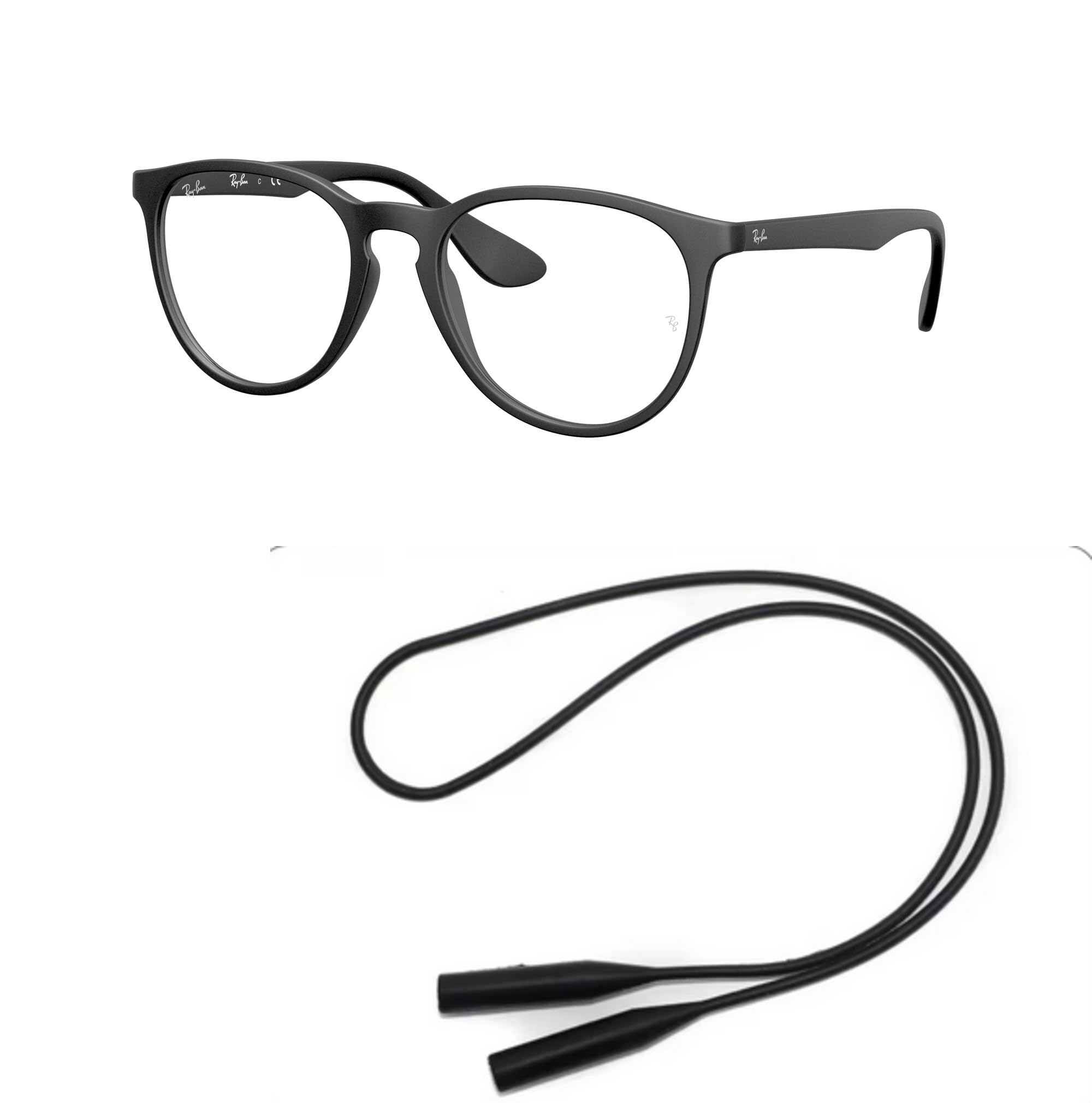 Ray-Ban RX7046 Eyeglasses Bundle: RX 7046 5364 Erika Rubber Black and ...