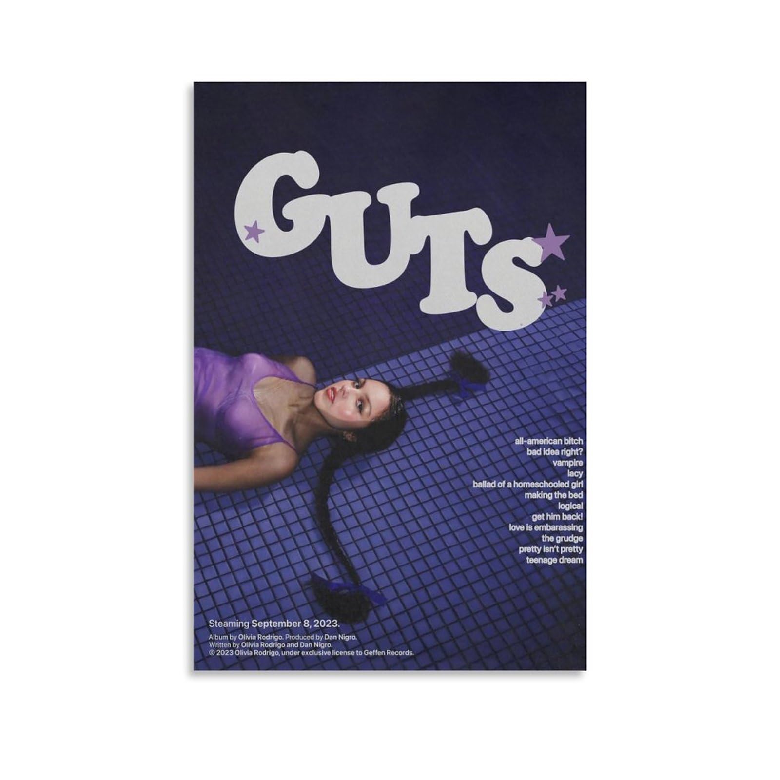 Snapklik.com : Maynuo Olivia Poster Rodrigo Guts Album Cover Canvas Art ...