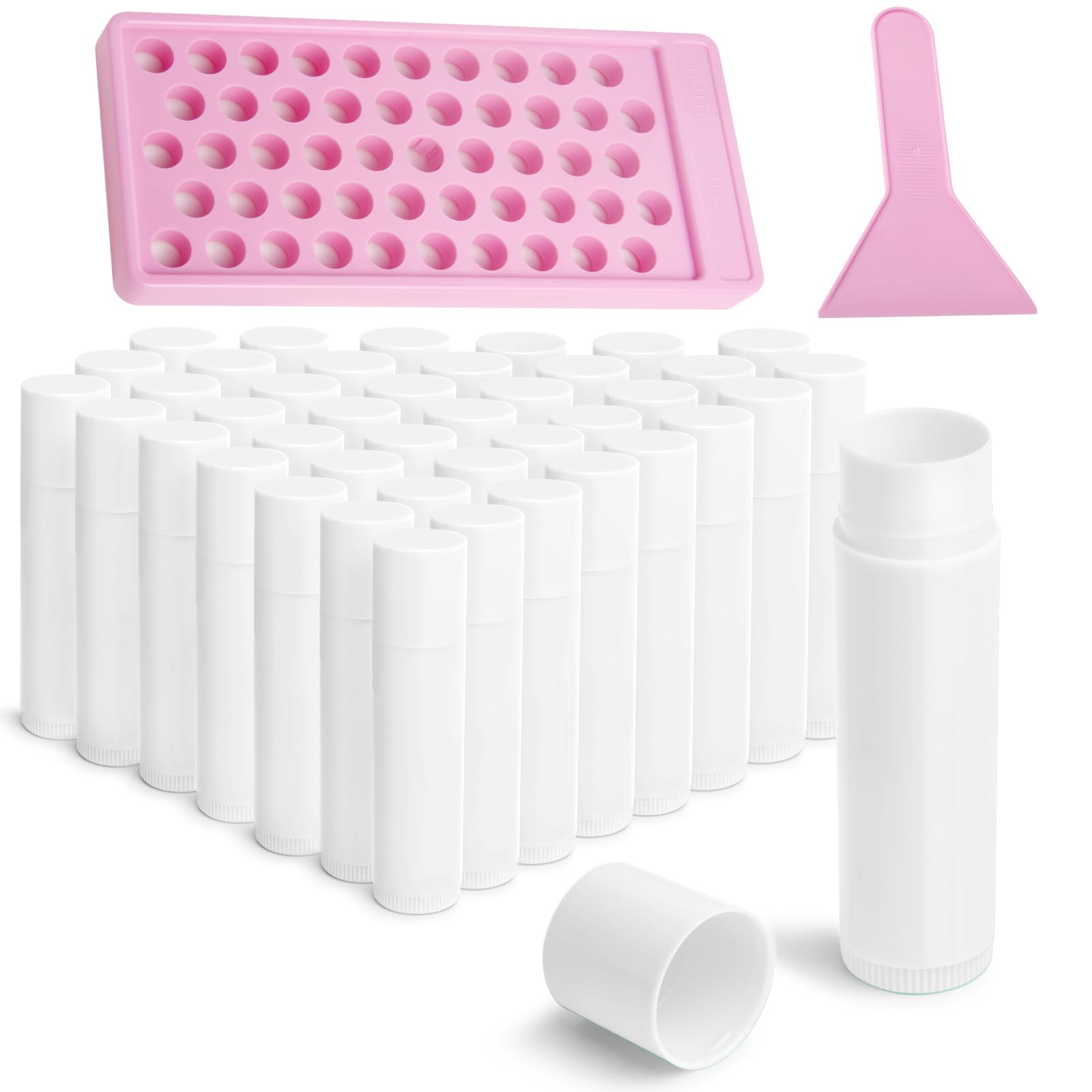 Amazon.com : JuLand Lip Balm Tubes Kit with Tray and Scraper - 50 Packs ...