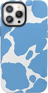 Amazon.com: Casely iPhone 13 Pro Case | Blue Mood | Light Blue Cow Print | Compatible with ...