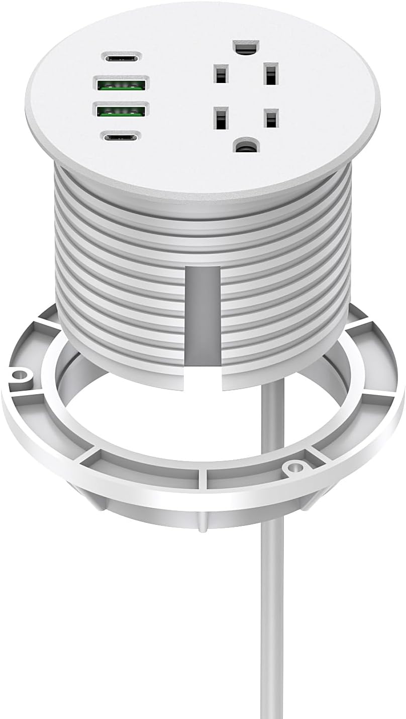 Amazon.com: Desktop Power Grommet, 65W USB C Fast Charging, Flush Mount ...