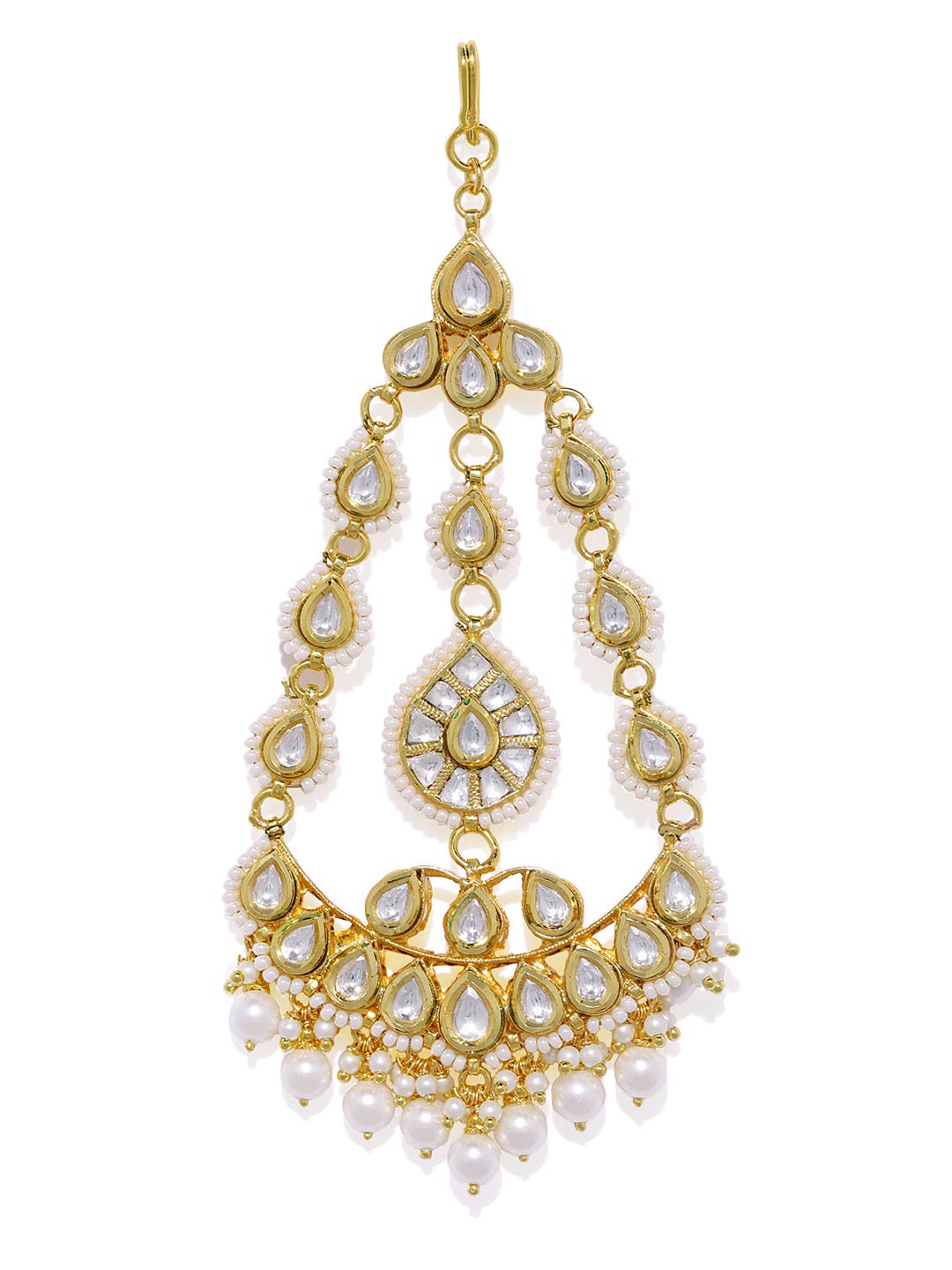 Buy Accessher traditional Gold plated Jadau/Paachi Kundan and Pearls ...