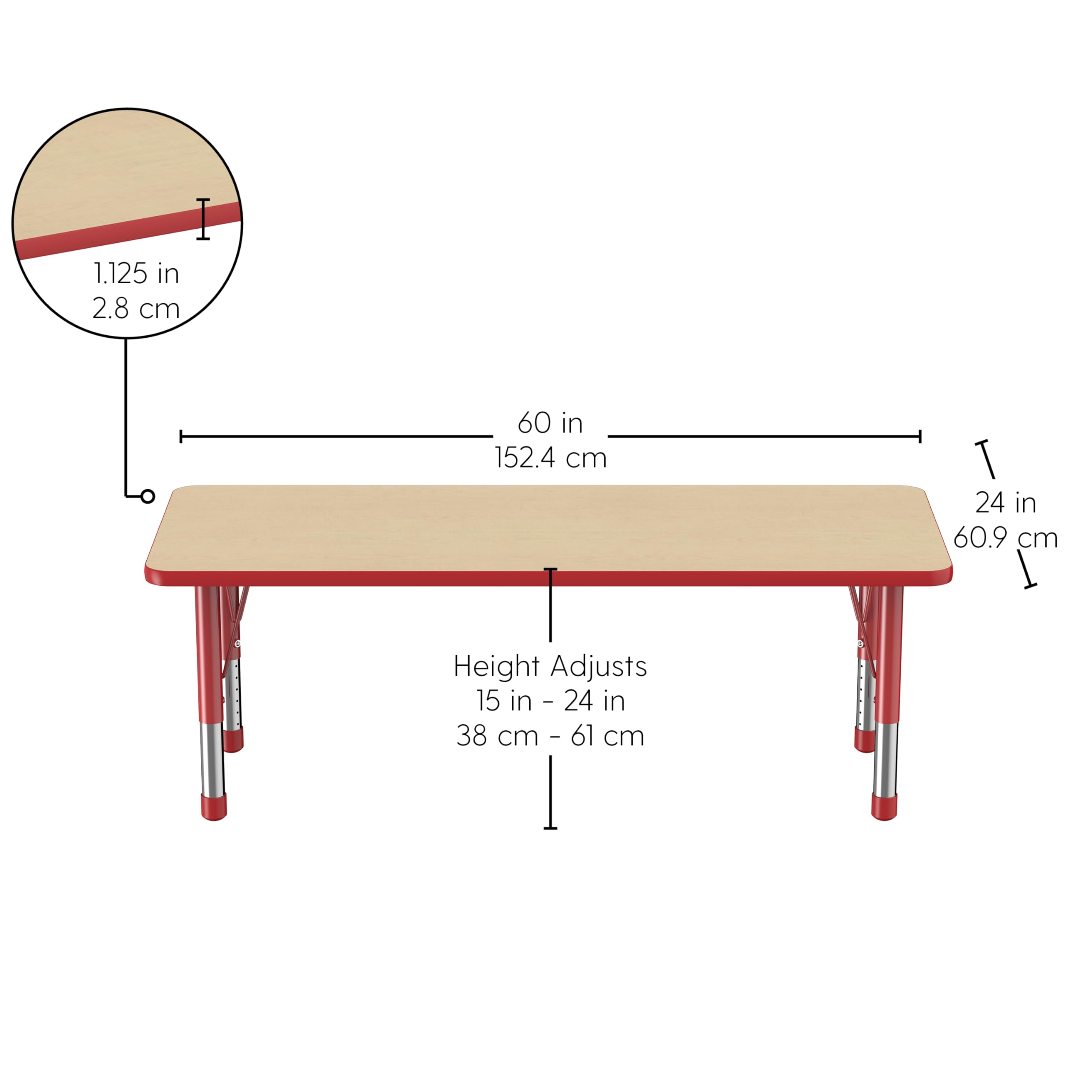 Snapklik.com : FDP Rectangle Activity School And Classroom Kids Table