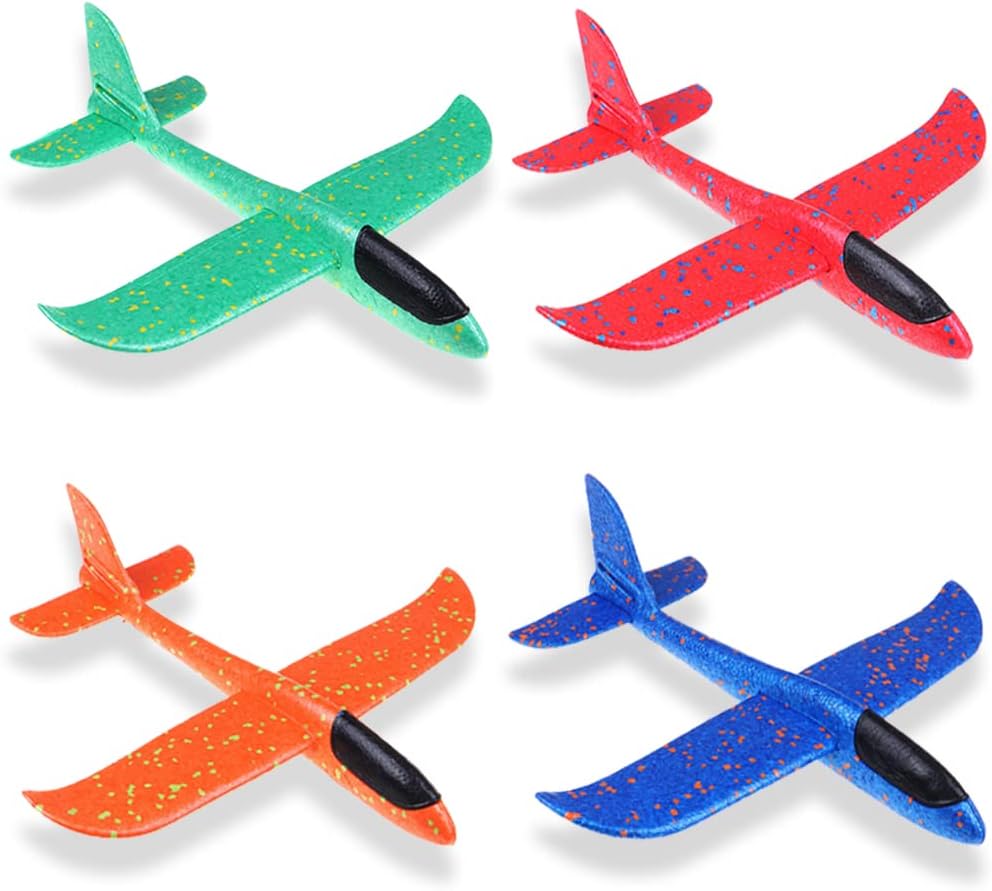 Ceqiny 4 Pack Airplane Toys - Foam Glider Plane, Large Airplane Model ...