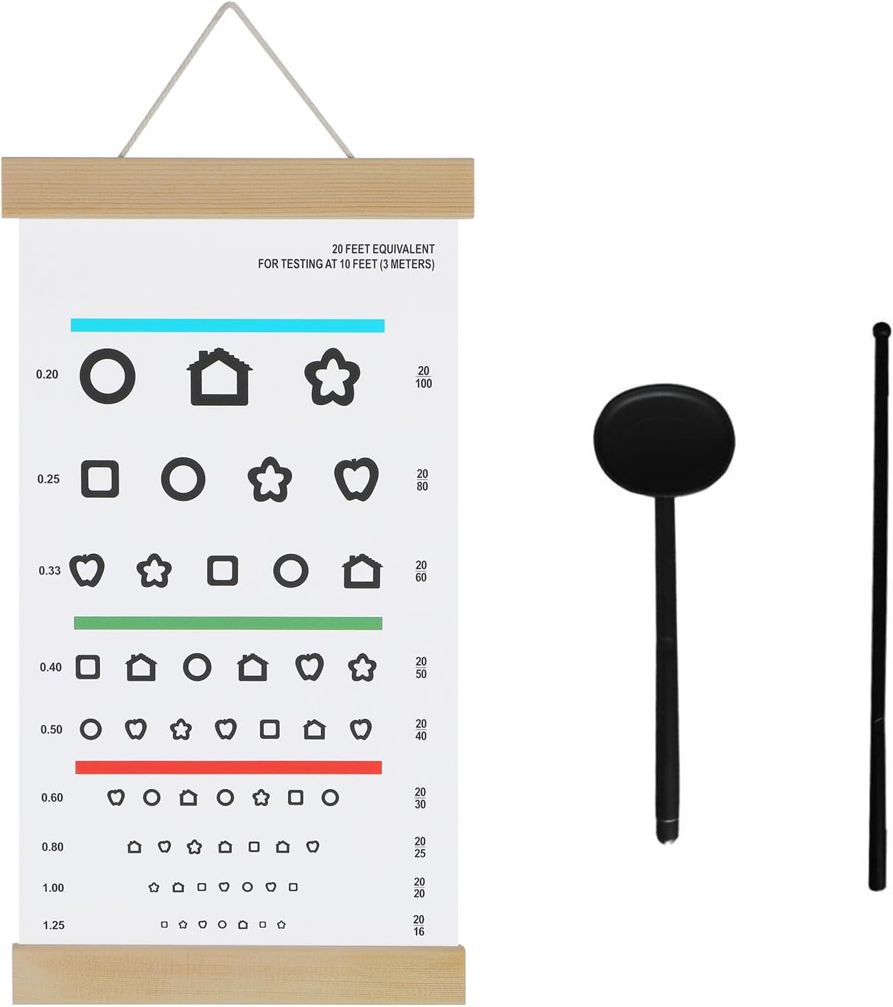 Amazon.com: Pediatric Eye Chart for Kindergarten Child 10 Feet and ...
