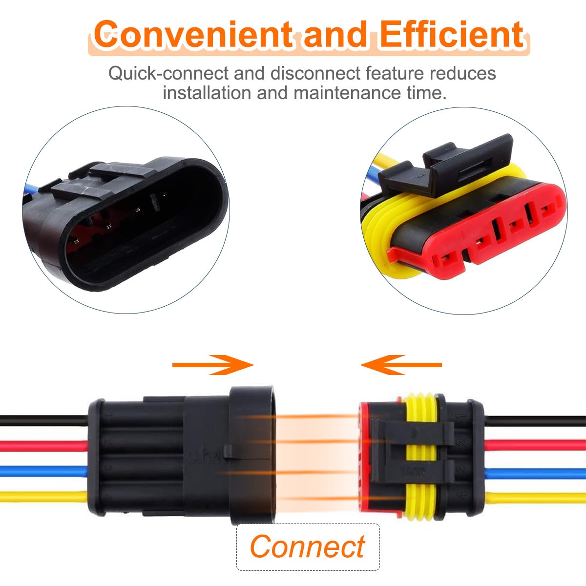 Snapklik.com : DAOKAI 4 Pin Way Electrical Wire Connector,Car Waterproof Electrical Connector ...