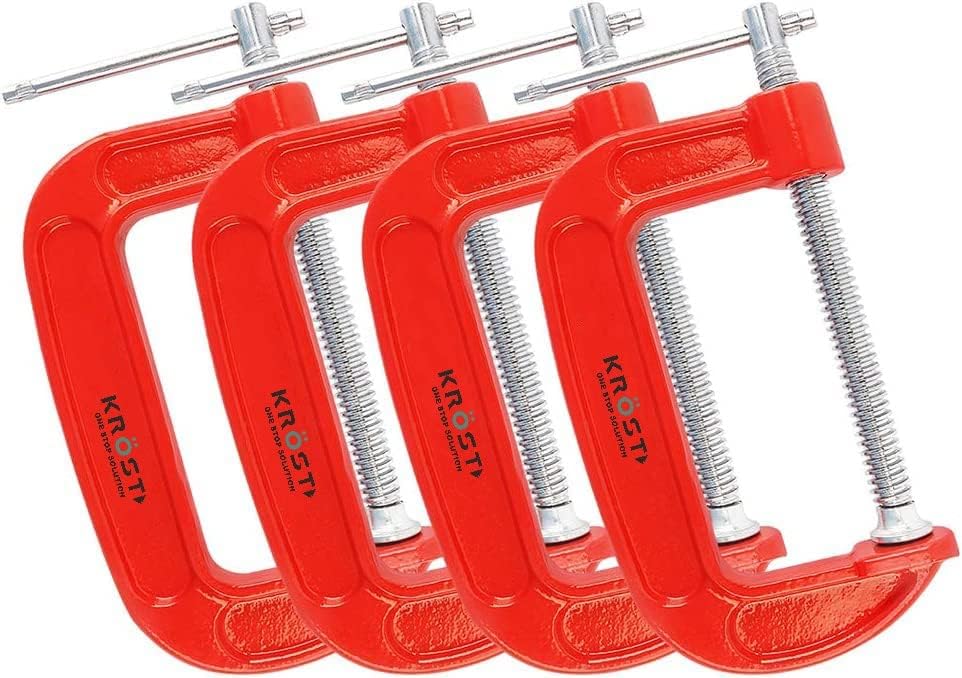 KROST Heavy Duty C and G Clamp Set, 2" C-Clamp for Metalworking ...