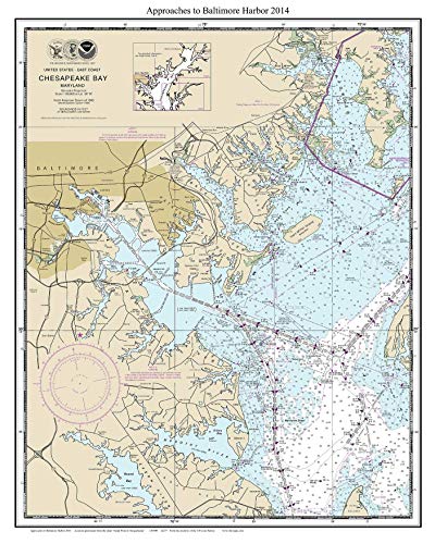 Amazon.com: Approaches to Baltimore Harbor 2014 - Nautical Map ...