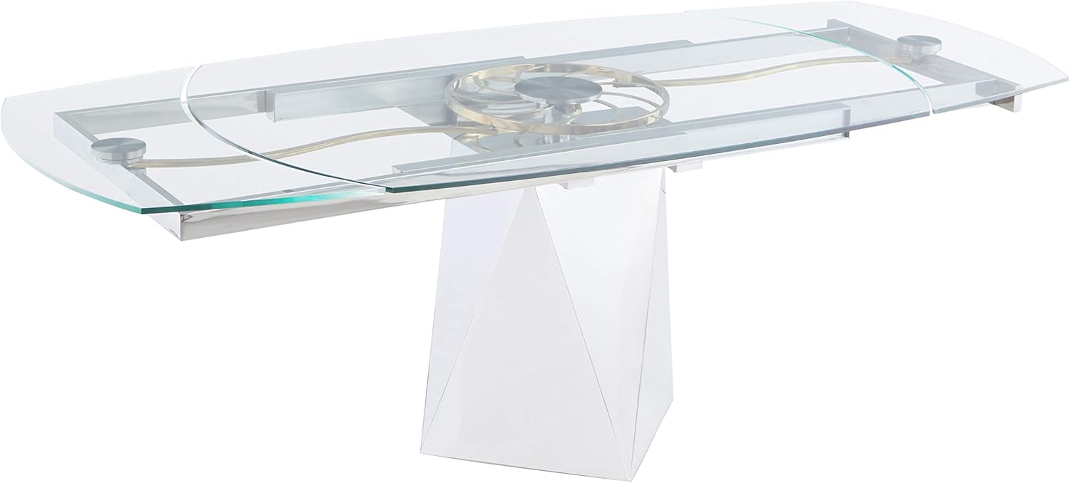 Amazon.com - MILAN Ariela Dining Table, Silver - Tables
