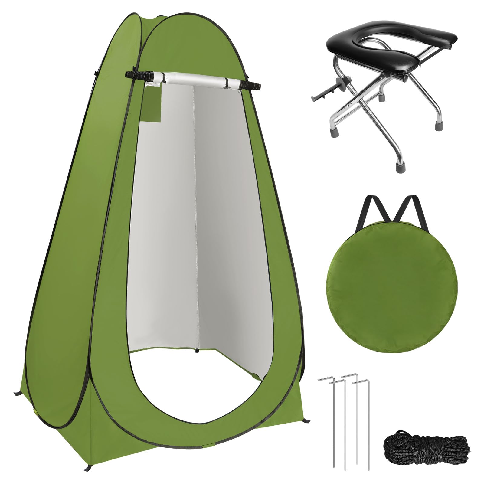 Snapklik.com : Portable Toilet Kit, Instant Pop Up Privacy Tent, 350LB ...
