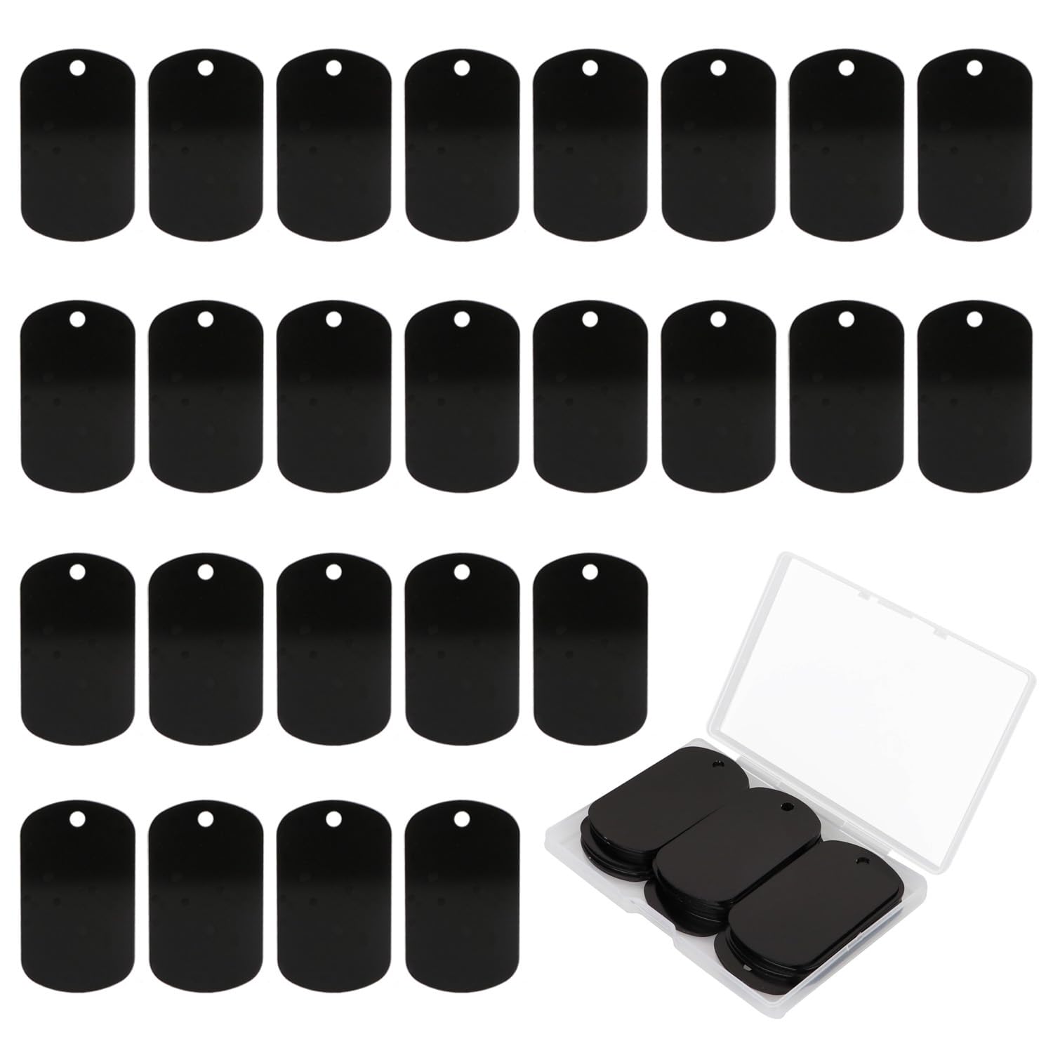 Amazon.com: Fesorsi 25 Pack Dog Tags Military, Black Aluminum Tags ...