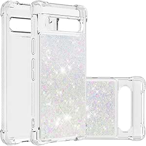 Amazon.com: FERKAP Glitter Case Compatible with Google Pixel 7A Case Compatible with Women Girls ...