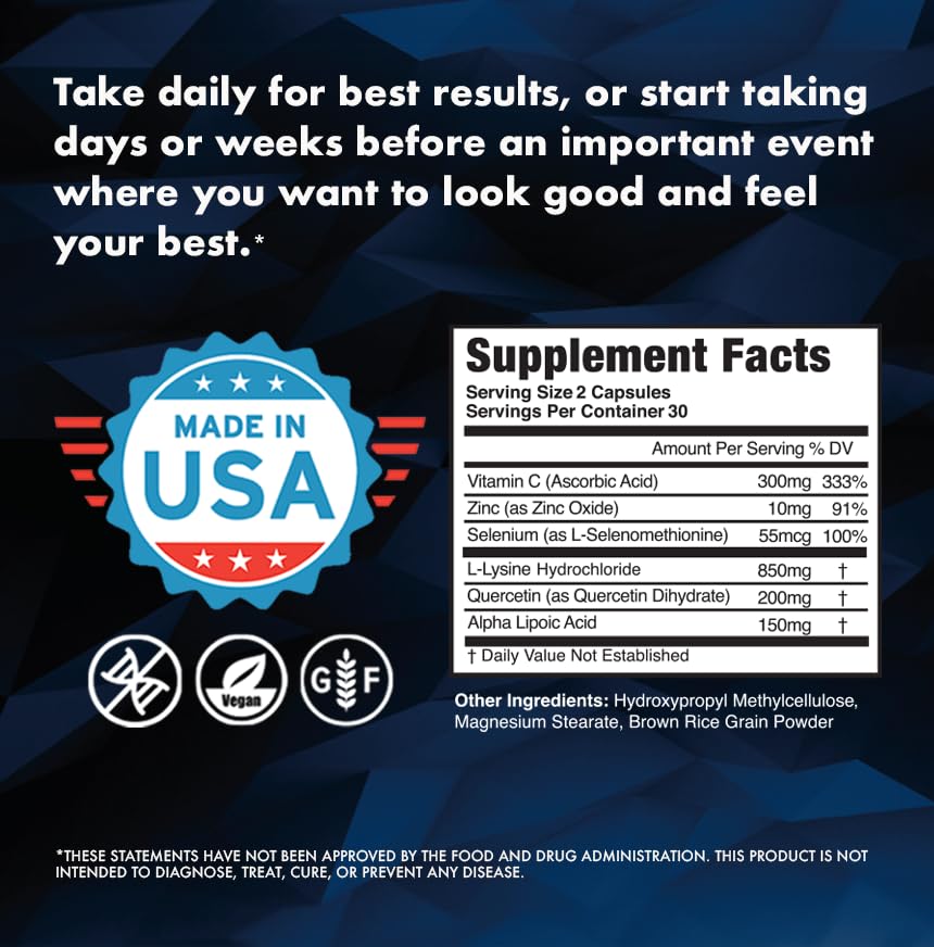 Cold Sore Shield - Suplemento Diário para Feridas Frias com L-Lisina ...