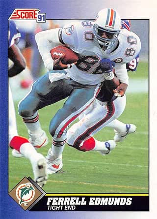 Amazon.com: Football NFL 1991 Score #82 Ferrell Edmunds #82 NM Dolphins ...