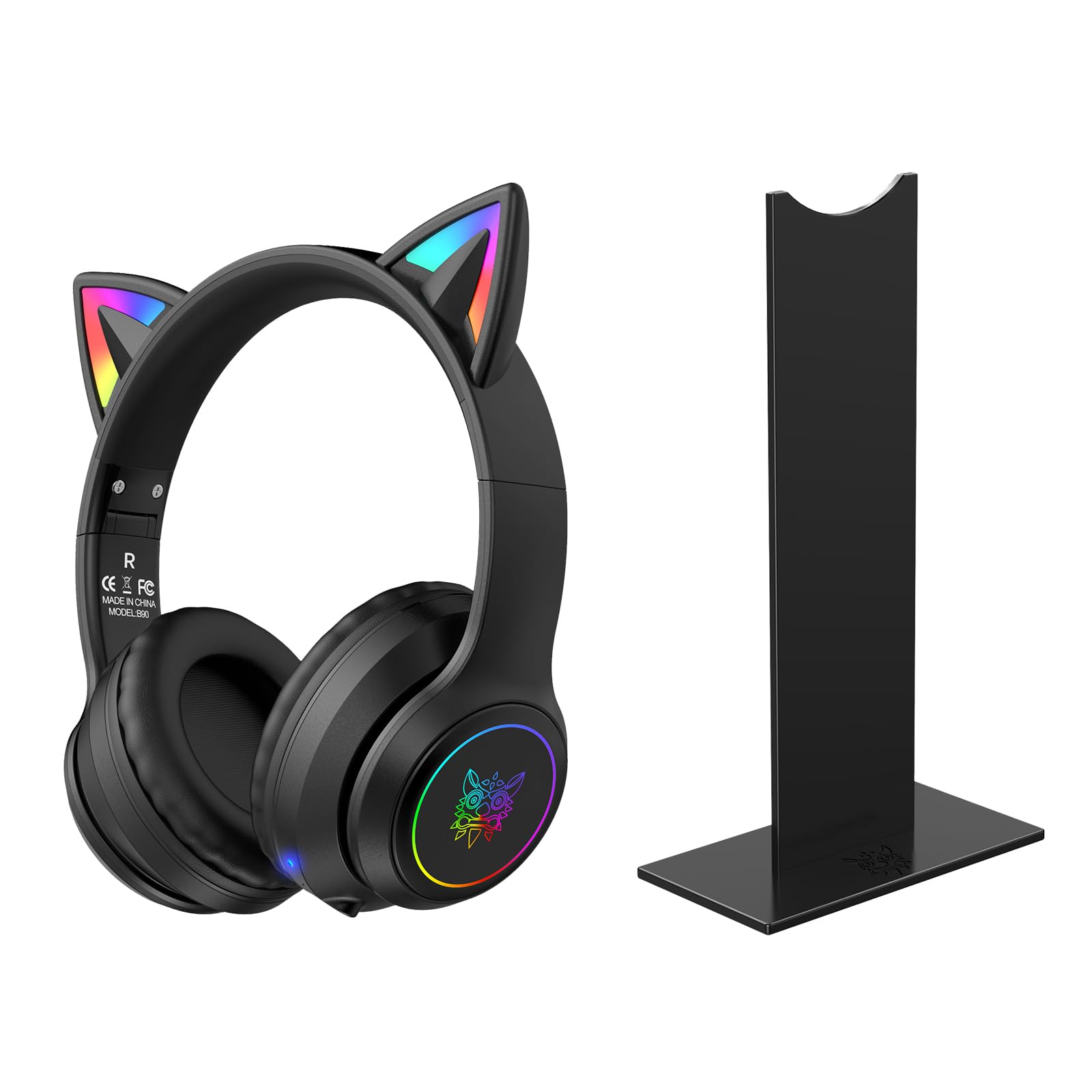 Amazon.com: ONITOON Cat Ear Bluetooth Headphones with Micphone & Cat ...