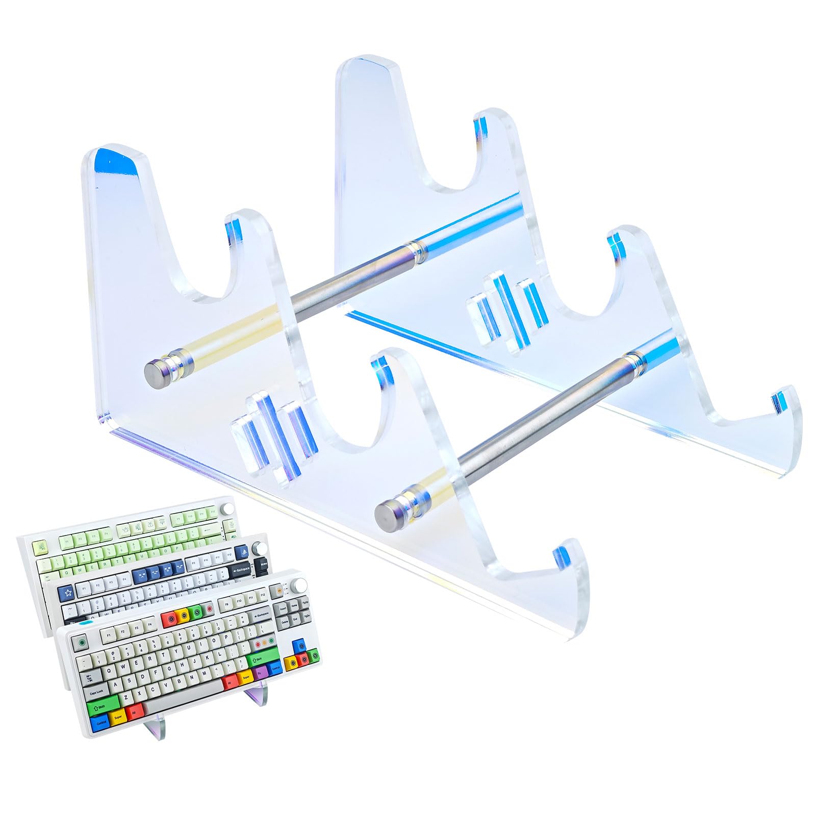 Buy GEKUCAP Acrylic Keyboard Display Stand, 3 Tier Colorful Mechanical ...