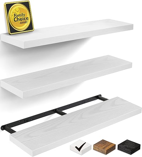 Amazon.com: BAYKA White Floating Shelves for Wall, 36 inches Wall ...