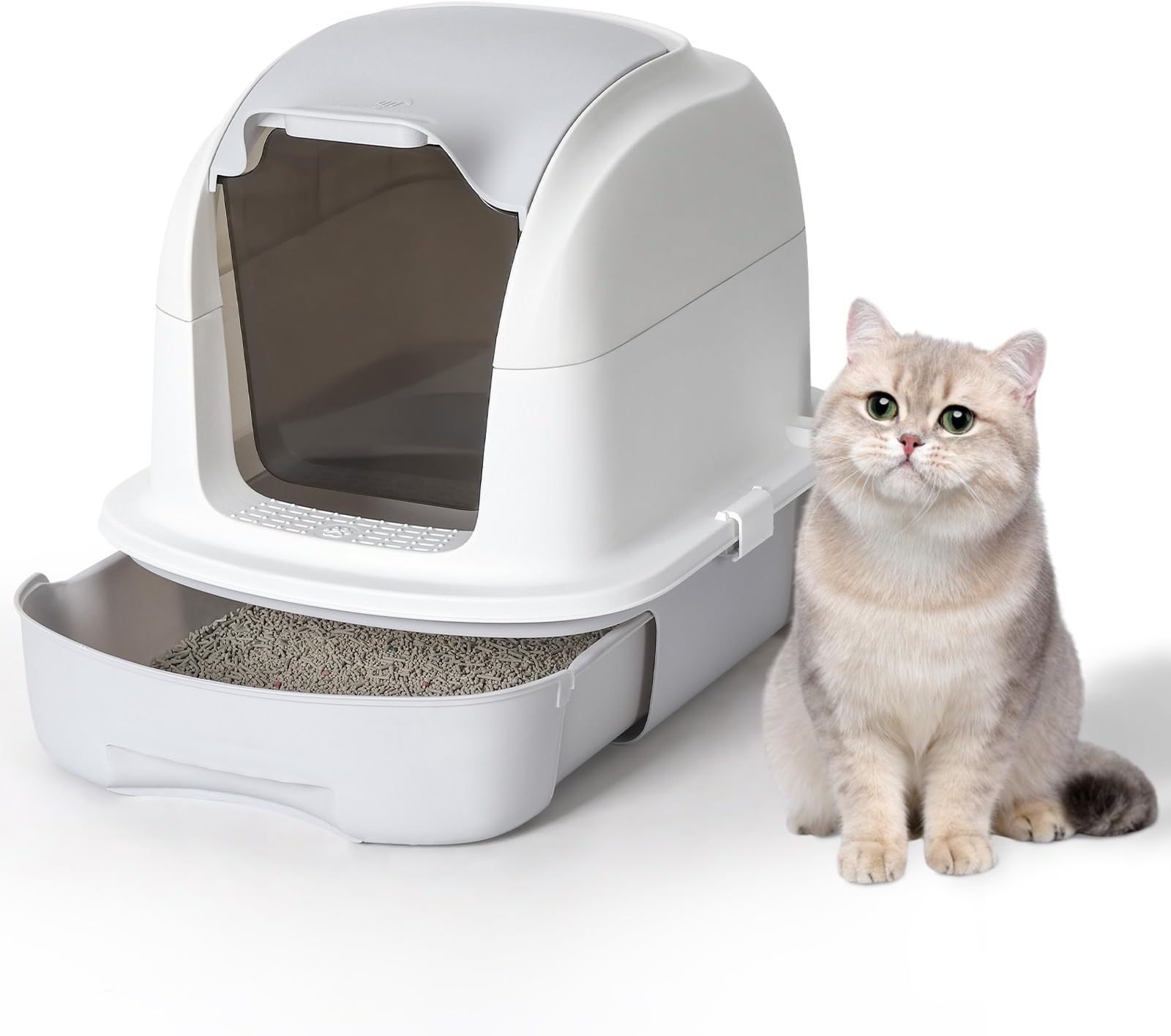 Amazon.com: NANANARDOSO Cat Litter Box with Lid,Fully Enclosed Litter ...
