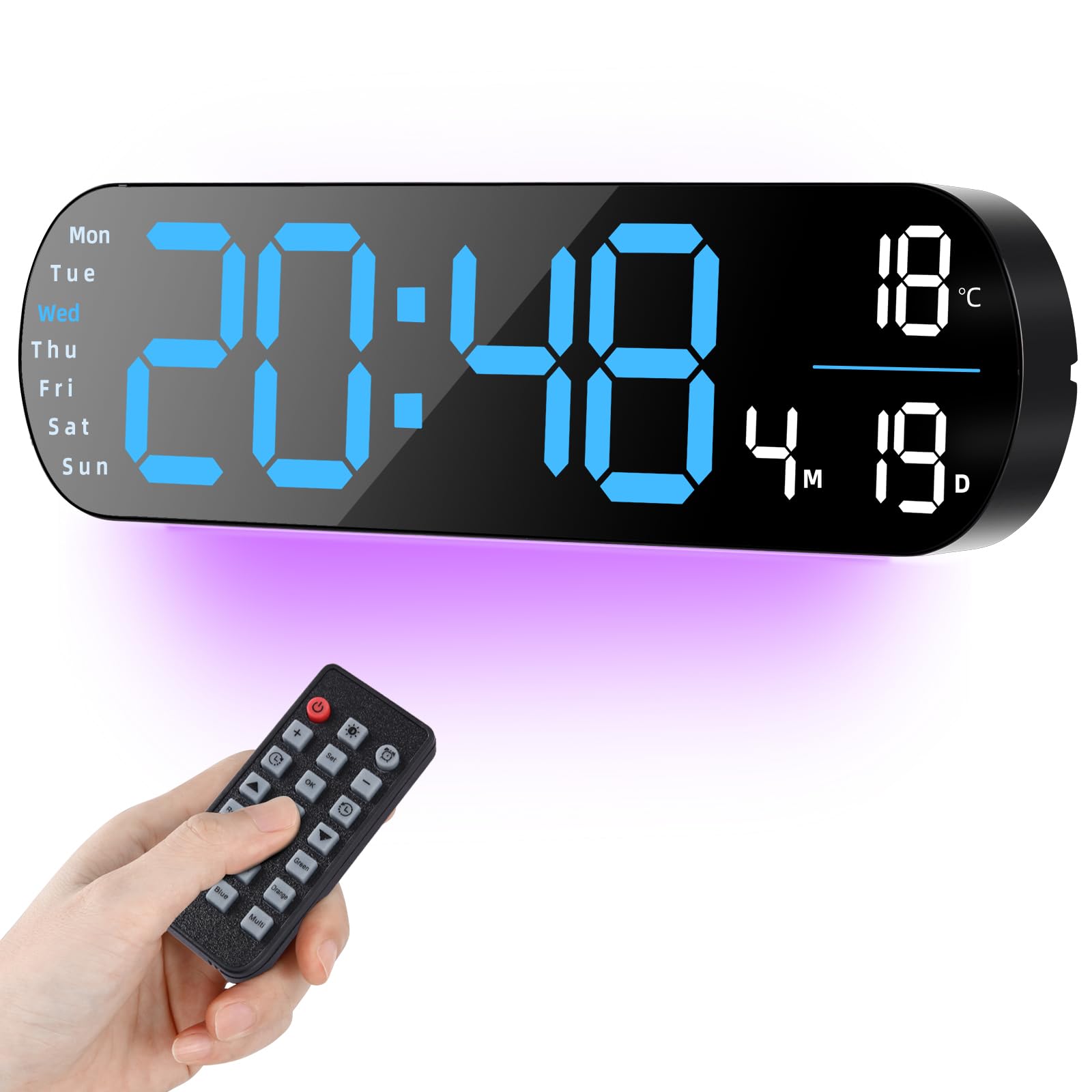 Digitale Wandklok TFA Raumklima XL Zilver Radiogestuurde Digitale Klok