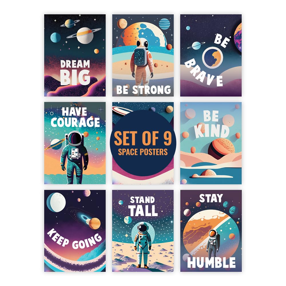 9PCS Outer Space Room Decor, Inspirational Space Print, Outer Space ...