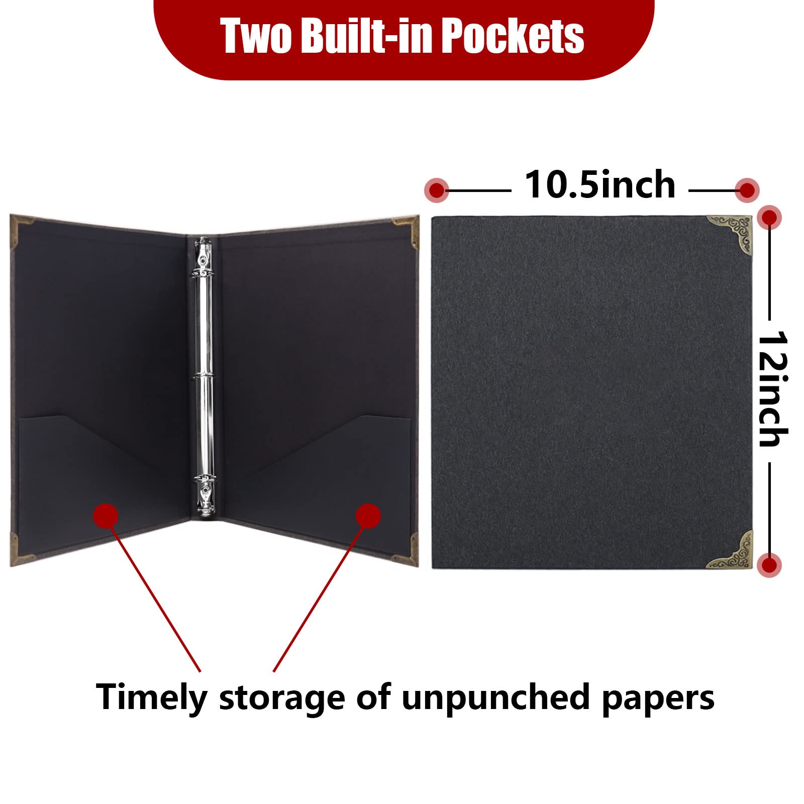 Snapklik.com : Vienrose 3 Ring Binder 1 Inch Round Rings Durable Binder