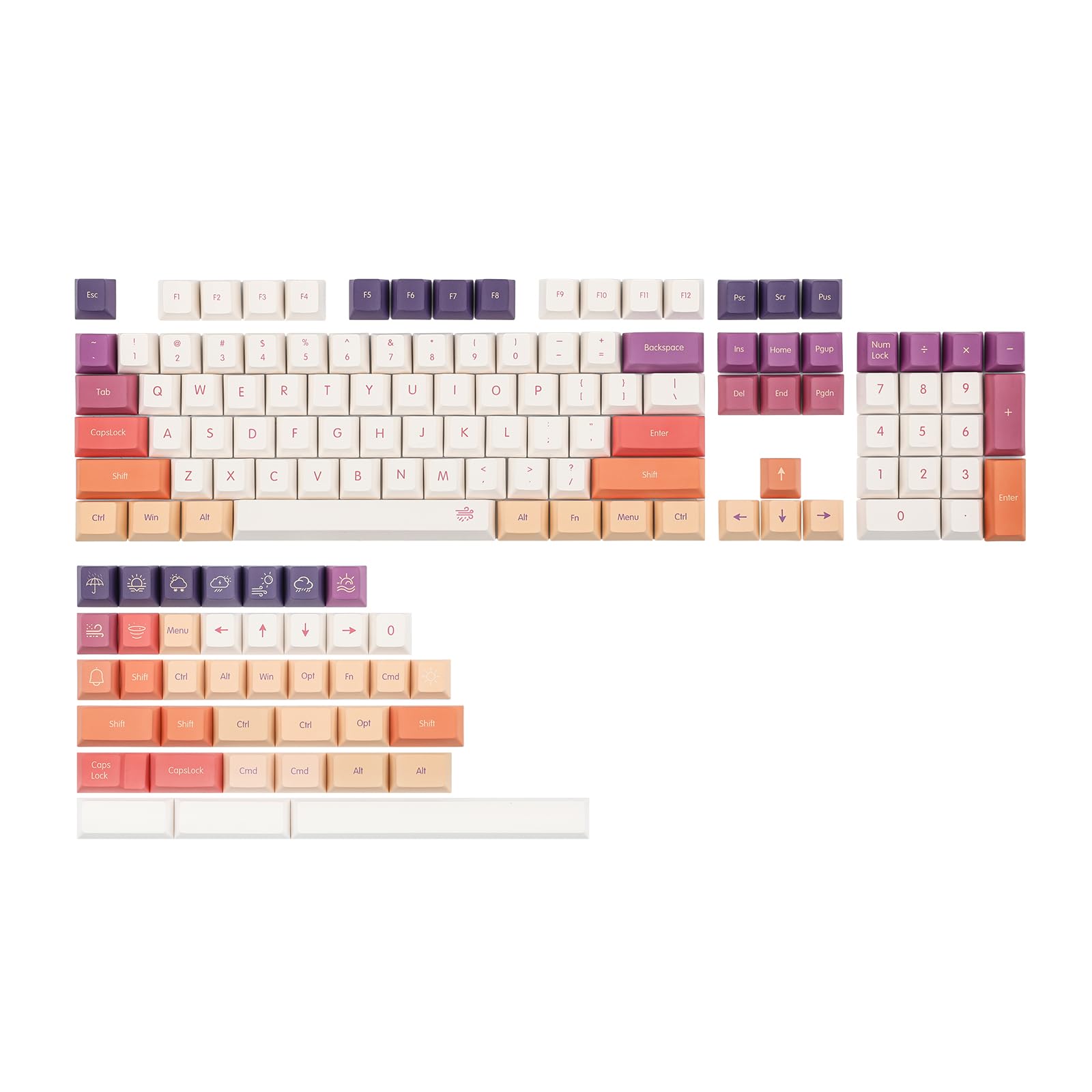 EPOMAKER Mist Clouds 143-Key Dye-Sublimation PBT Keycap Set for ...
